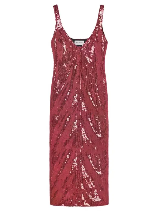 16Arlington Kal Sequinned Midi Dress - Red