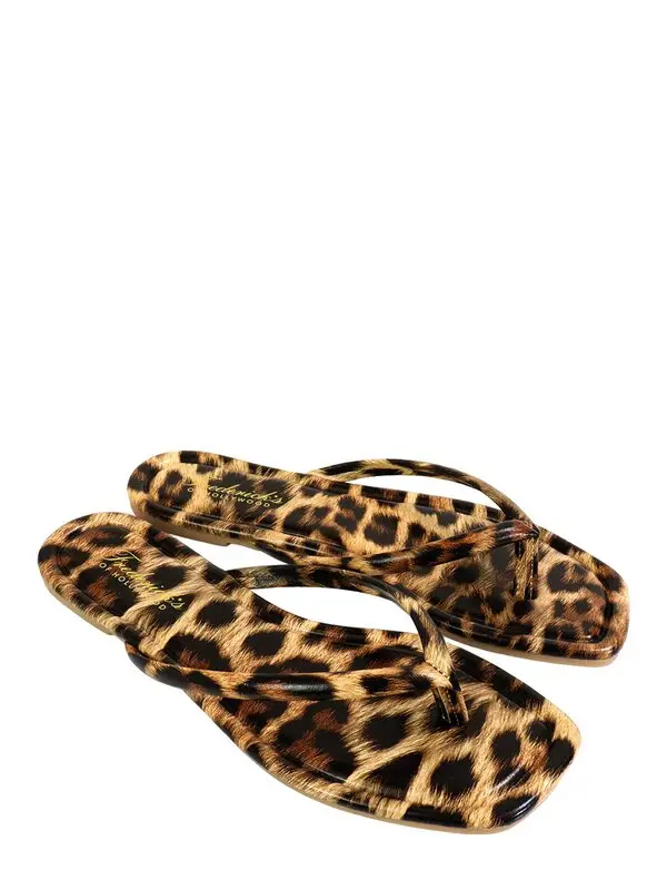 Frederick's Of Hollywood Tallulah Thong Flat Sandal - Leopard