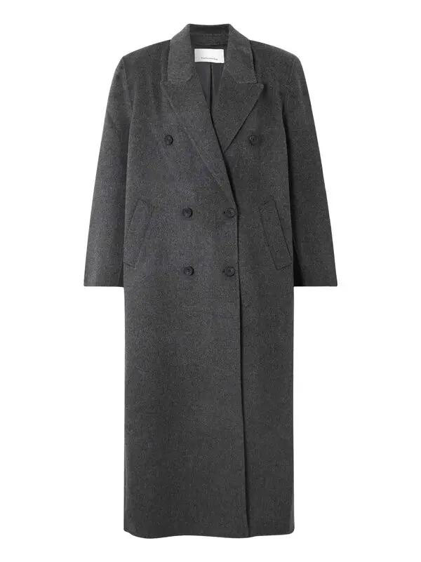THE FRANKIE SHOP Gaia Double-breasted Wool-blend Coat - Dark Gray
