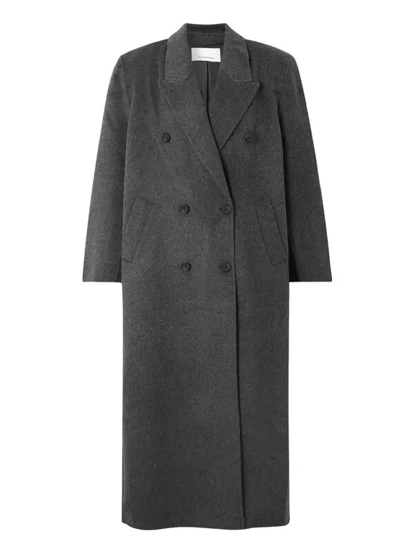 THE FRANKIE SHOP Gaia Double-breasted Wool-blend Coat - Gray