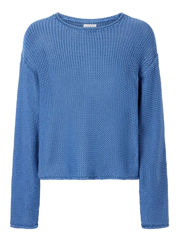 LESET Ben Open-knit Cotton Sweater - Blue