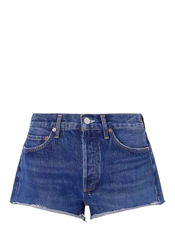 AGOLDE Parker Frayed Denim Short - Blue