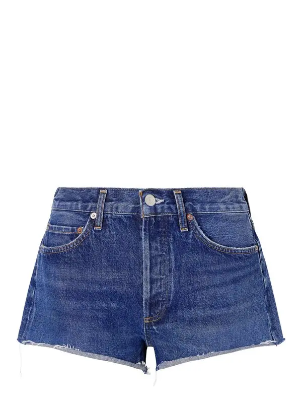 AGOLDE Parker Frayed Denim Short - Dark Denim