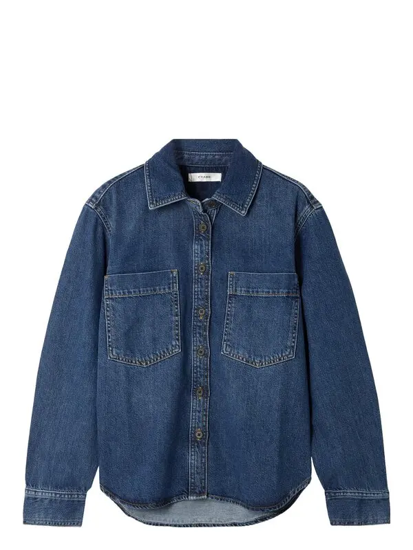 FRAME The Polished Denim Shirt - Blue