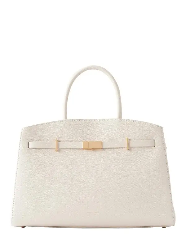 DEMELLIER The Midi Hudson Textured-leather Tote - White