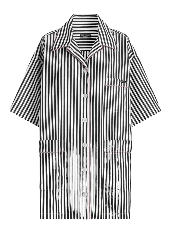 Dolce & Gabbana Striped Poplin Shirt - Black