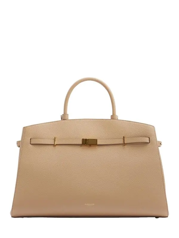DEMELLIER The Hudson Textured-leather Tote - Neutrals