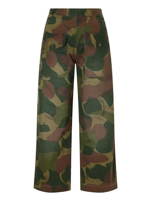Ralph Lauren Camouflage-print Cotton Wide-leg Pants - Green