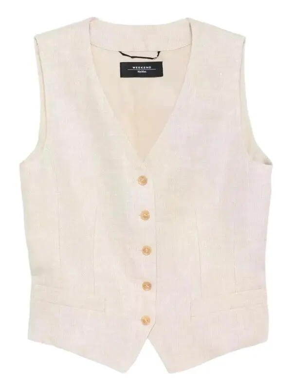 Max Mara Buttoned Gilet - Neutrals