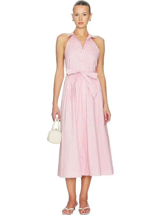Caroline Constas Hadley Midi Dress - Pink Cherub White