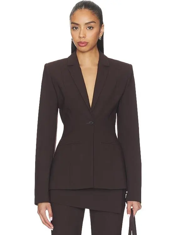 EAVES X Jasmine Tookes Filipa Tailored Blazer - Espresso