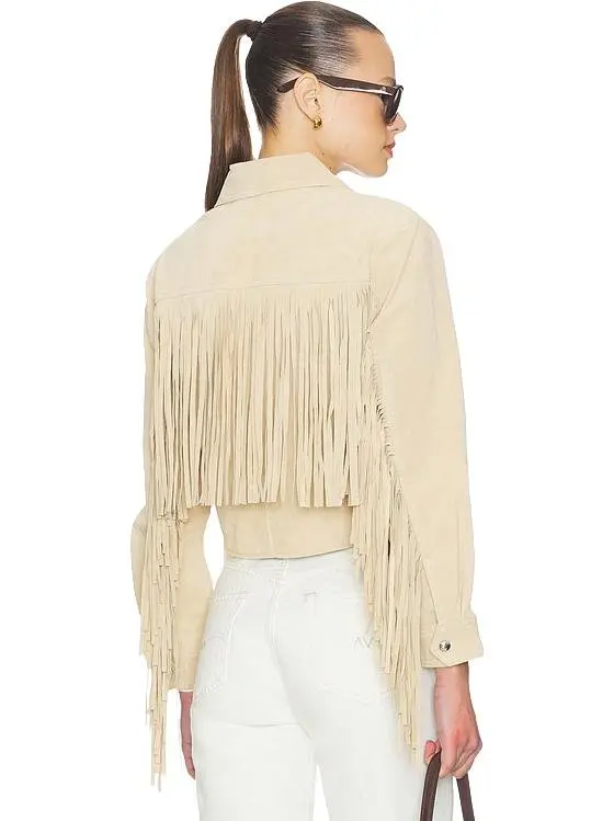Blanknyc Fringe Leather Jacket - Morning Latte