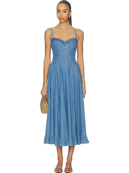 Free People Another Season Midi Dress - Boardwalk Blue