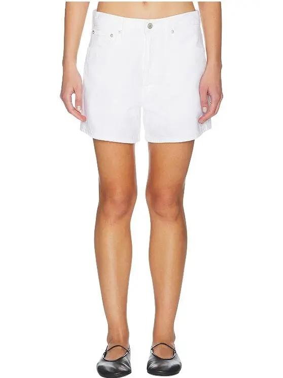 AGOLDE Leith Oversized Denim Shorts - Marshmallow