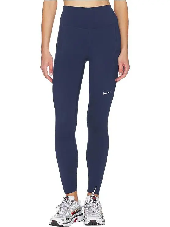 Nike High Waisted 7/8 Leggings - Midnight Navy & White