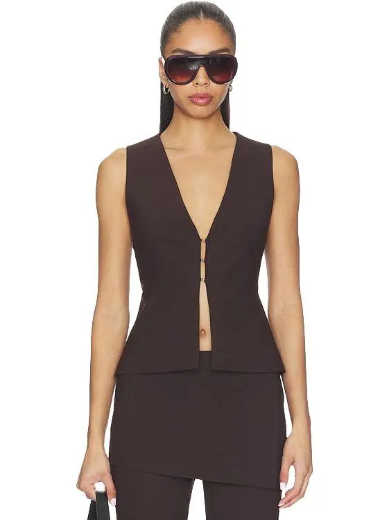 EAVES X Jasmine Tookes Jade Vest Top - Espresso