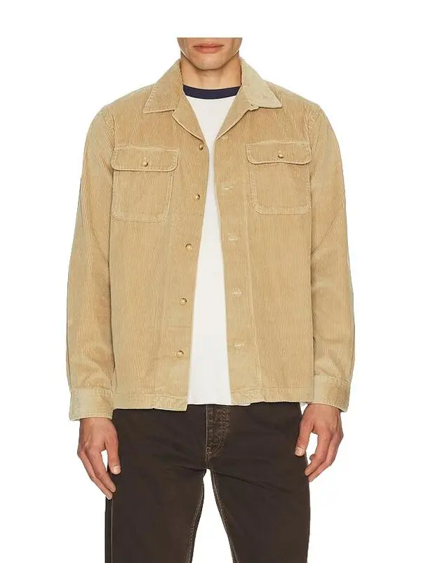 Polo Ralph Lauren Wide Wale Corduroy Teton Camp Shirt In Tan - Coastal Beige