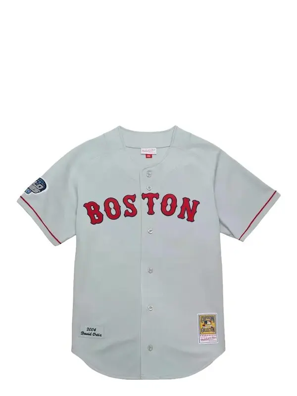 Mitchell & Ness X Mlb David Ortiz 2004 Boston Red Sox Shirt - Grey