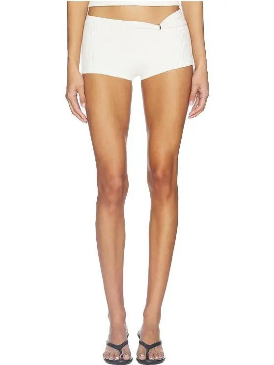 EAVES X Jasmine Tookes Silvana Knit Micro Short - Ivory