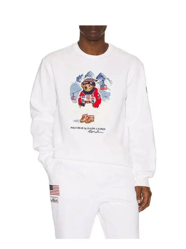 Polo Ralph Lauren Winter Olympics Seasonal Bear Crewneck - White