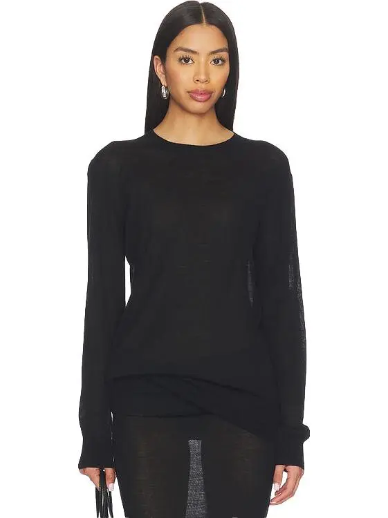 EAVES Light Weight Knit Crewneck - Black