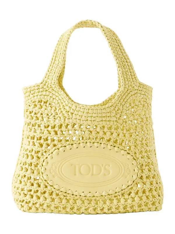 TOD'S Mini Ebl Woven Straw Bag - Yellow