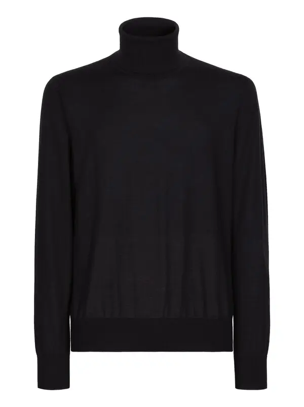 Dolce & Gabbana Extra-fine Cashmere Turtleneck Sweater - Blue