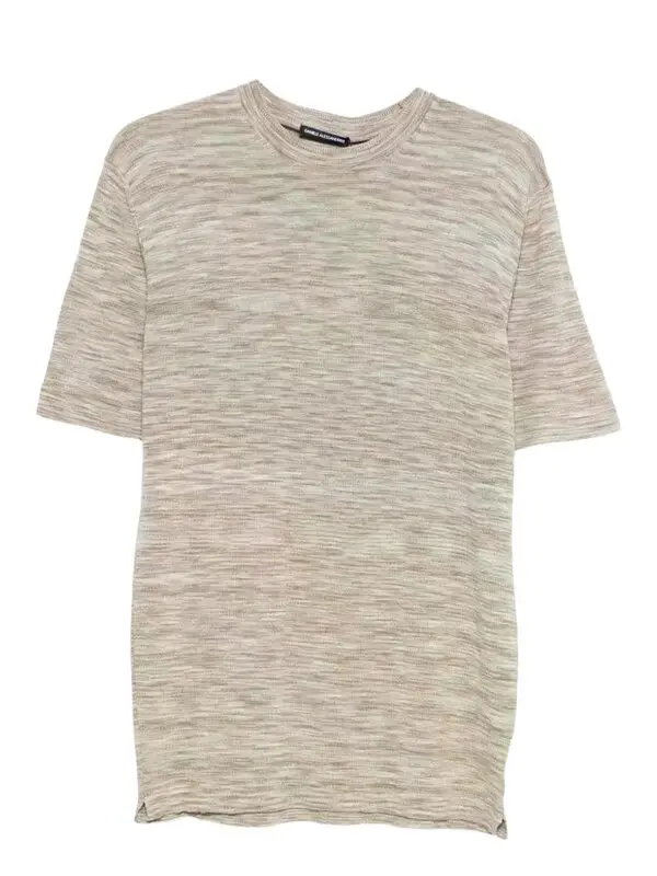 DANIELE ALESSANDRINI Striped T-shirt - Brown