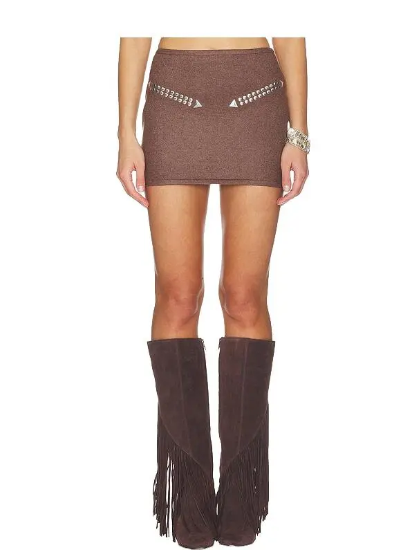 UNDERSTATED LEATHER Moonshine Mini Skirt - Brown