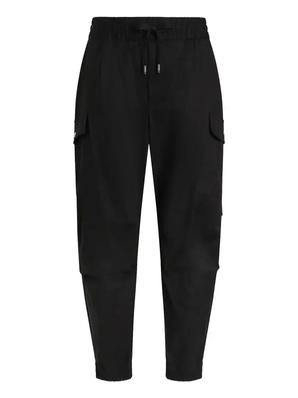 Dolce & Gabbana Cotton Cargo Pants With Branded Tag - Black
