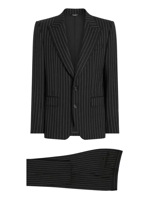 Dolce & Gabbana Single-breasted Pinstripe Stretch Wool Sicily-fit Suit - Multicolor