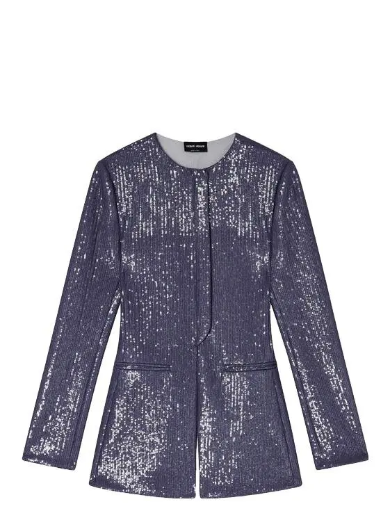 Giorgio Armani Jersey Single-breasted Jacket With Sequins - Purple