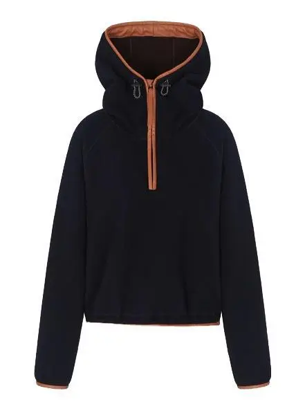 Giorgio Armani Neve Cashmere Fleece Hooded Sweatshirt - Blue / Navy