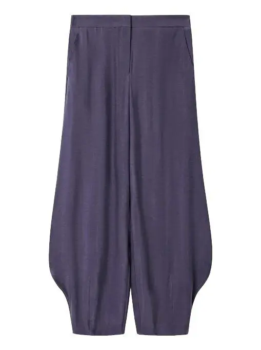 Giorgio Armani Cupro Trousers With Rounded Hem - Purple