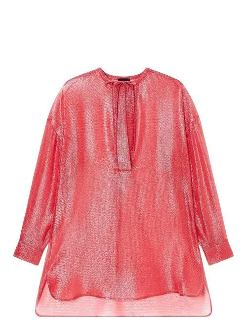 Giorgio Armani Silk Blend Oversized Shirt - Red