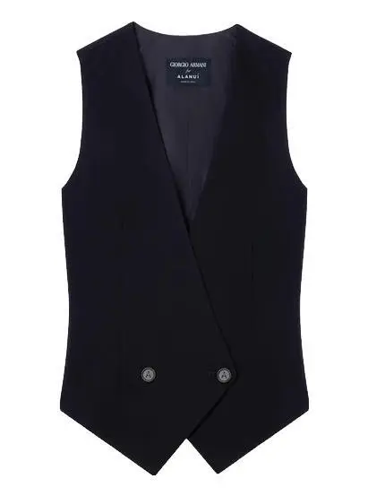 Giorgio Armani For Alanui Virgin Wool Waistcoat - Navy