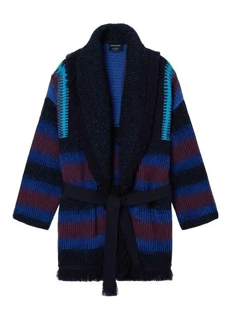 Giorgio Armani Cashmere Blend Cardigan - Blue