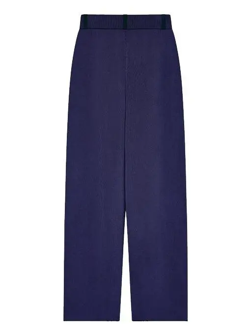 Giorgio Armani Ribbed Viscose-blend Trousers - Purple