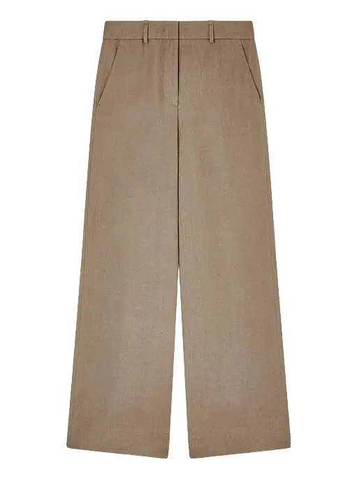Giorgio Armani Wide-leg Linen Trousers - Brown