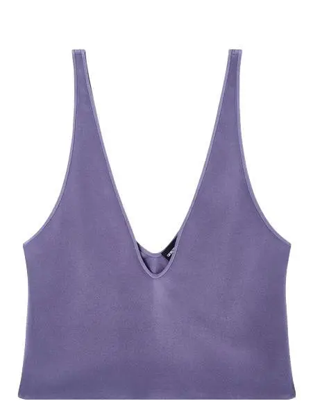 Giorgio Armani Silk Blend Crêpe Top - Purple