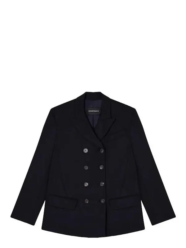 Emporio Armani Double-breasted Wool Jacket - Blue
