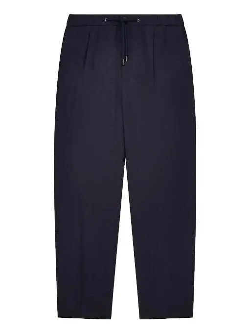 Giorgio Armani Single-dart Linen Canvas Trousers - Navy