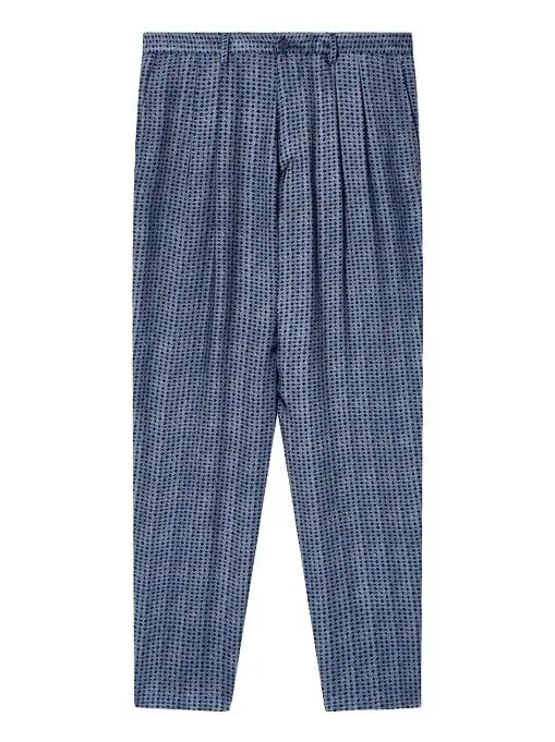 Giorgio Armani Printed Viscose Trousers - Blue