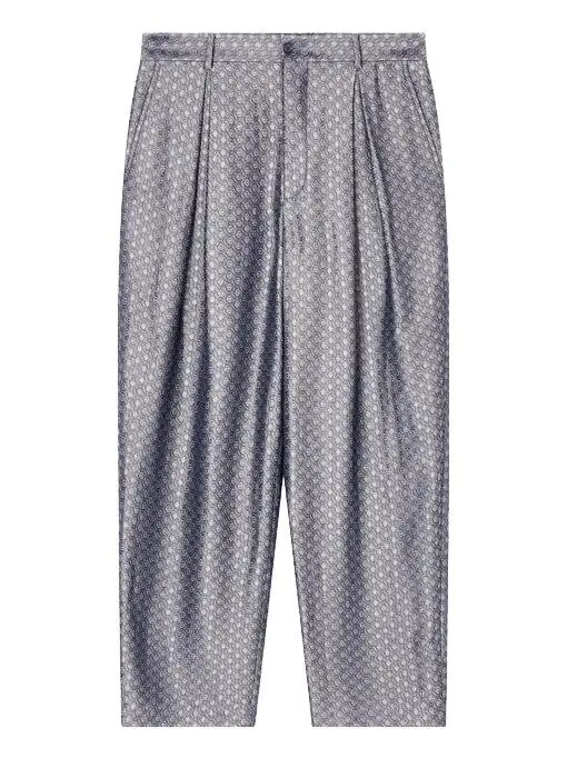 Giorgio Armani Jacquard Viscose, Silk And Linen Single-pleat Trousers - Red
