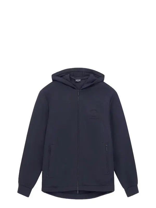 Giorgio Armani Double-jersey Hooded Sweatshirt - Navy