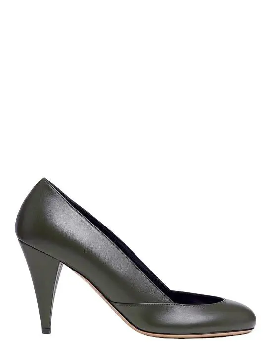 Le Monde Beryl X Kim Sion Sable Pump In Khaki Leather - Red