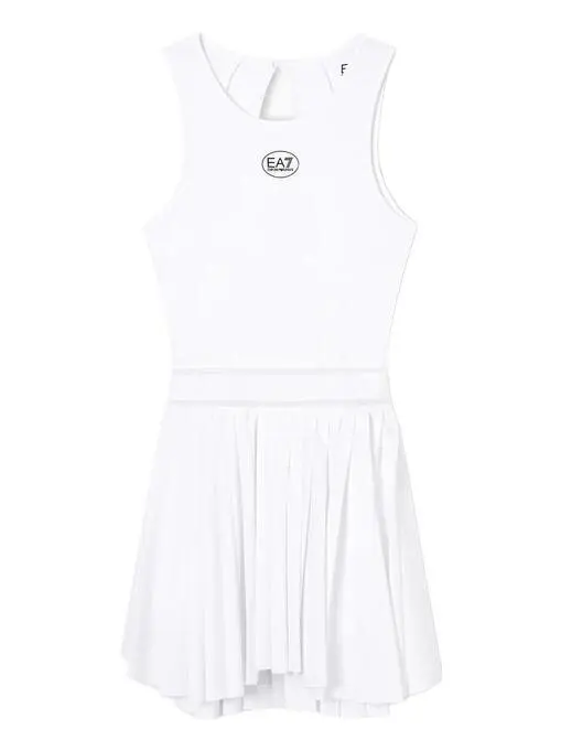 EA7 Tennis Pro Dress In Ventus7 Technical Fabric - White