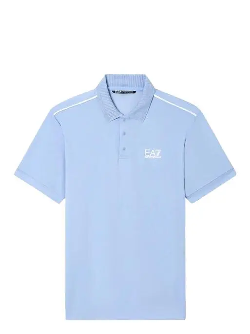 EA7 Tennis Pro Polo Shirt In Ventus7 Technical Fabric - Blue