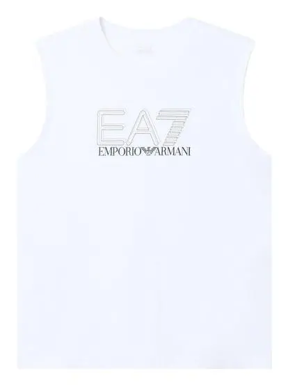 EA7 Visibility Tank Top In Cotton Jersey - White