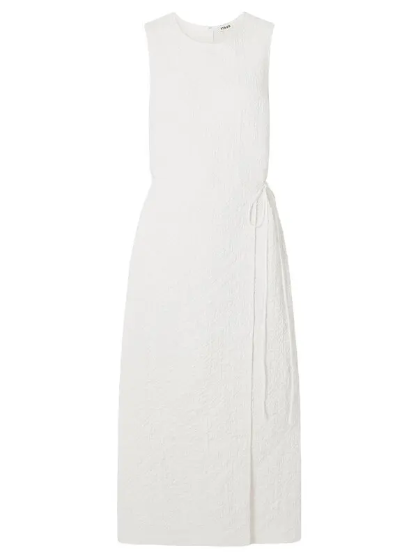 Staud Cotton-blend Ankle-grazing Dress - White